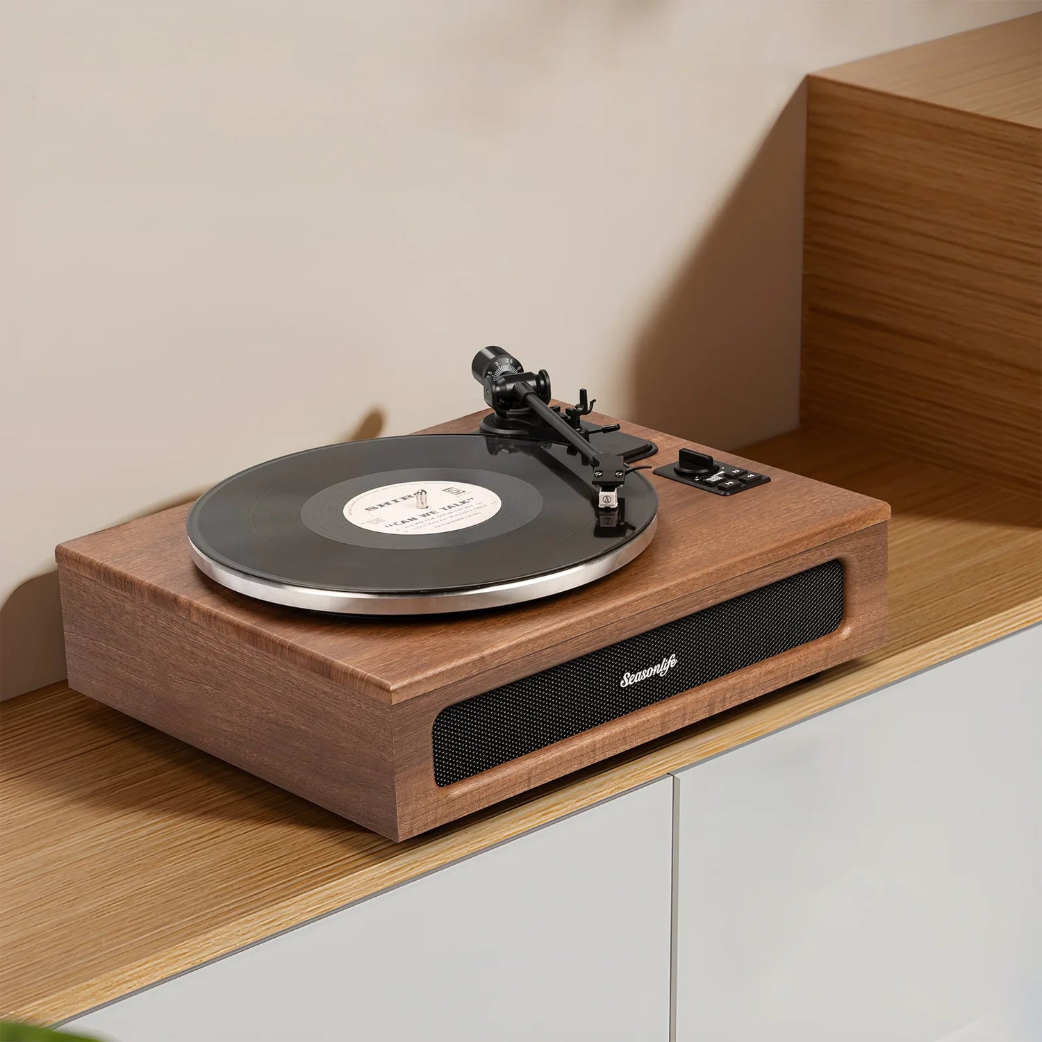 Seasonlife Upgraded Quality All-in-One Record Player with Speakers ...