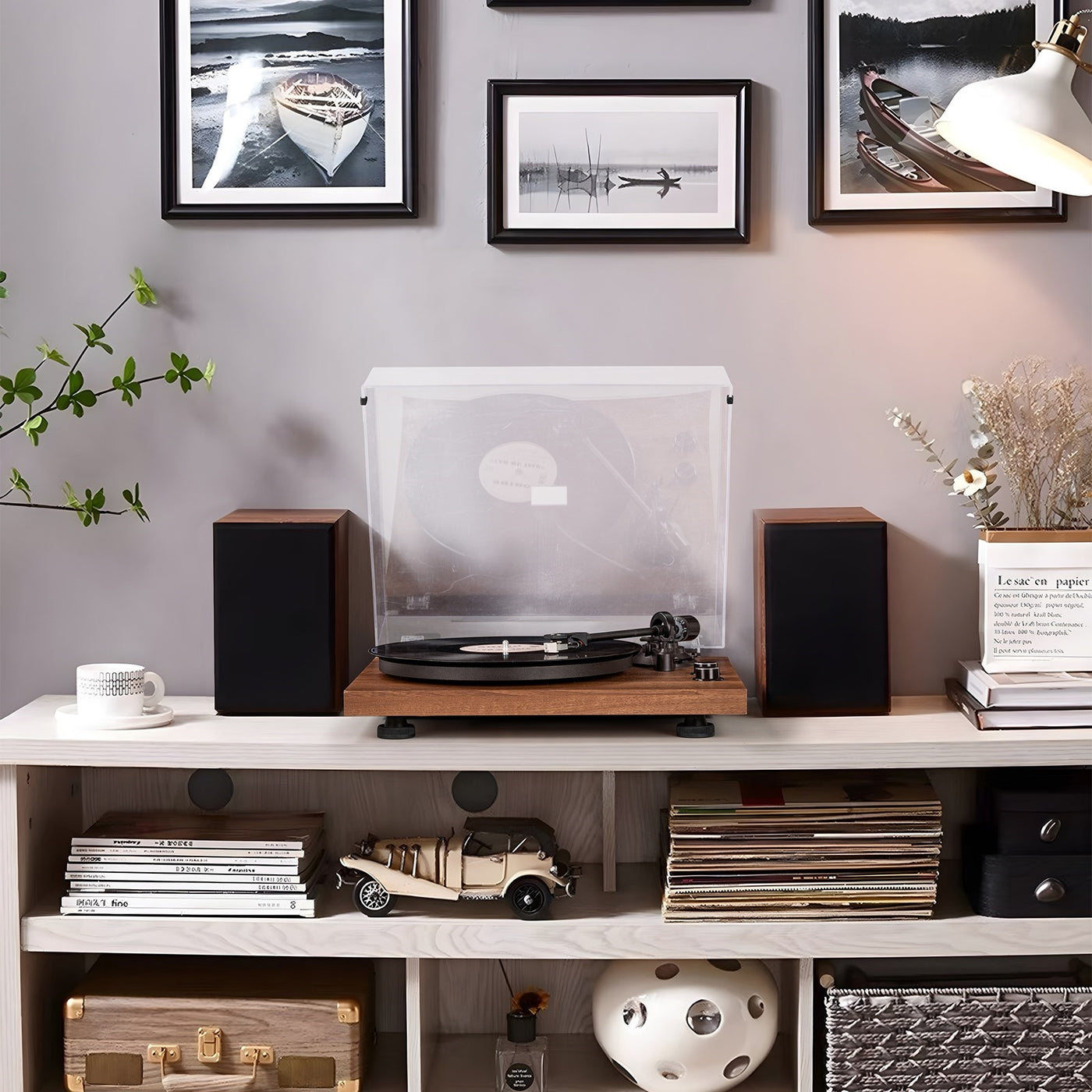 SY101 Bluetooth Record Player HiFi System with External Speakers ...