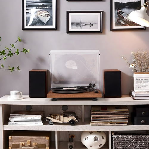 SY101 Bluetooth Record Player HiFi System with External Speakers ...