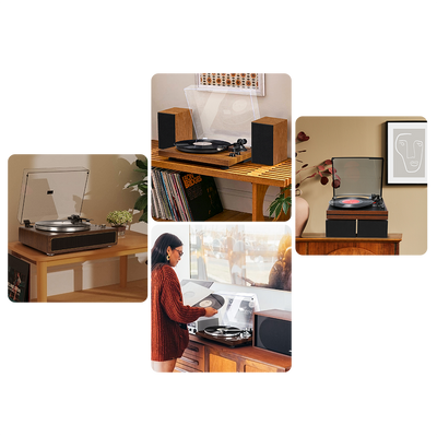 Bluetooth All-in-One Record Player with Built-in Speakers HQ-KZ018 ...