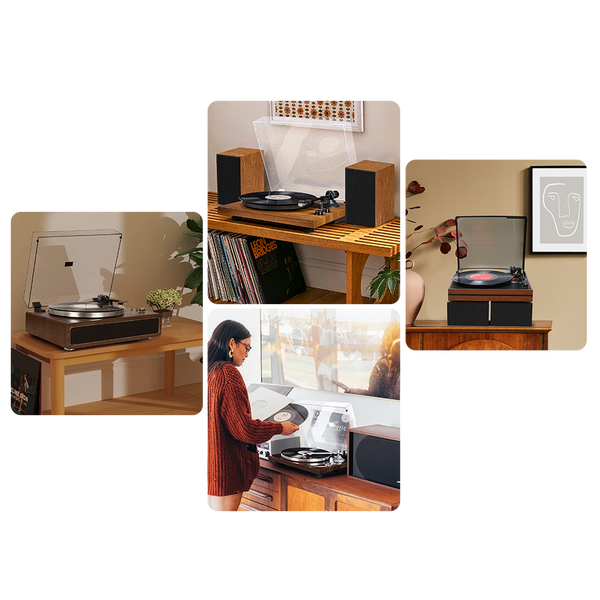 Bluetooth Turntable HiFi System with 40 Watt Bookshelf Speakers UD006 ...