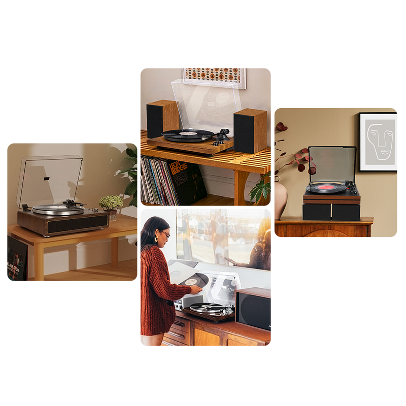 Bluetooth Turntable HiFi System with 40 Watt Bookshelf Speakers UD006 ...