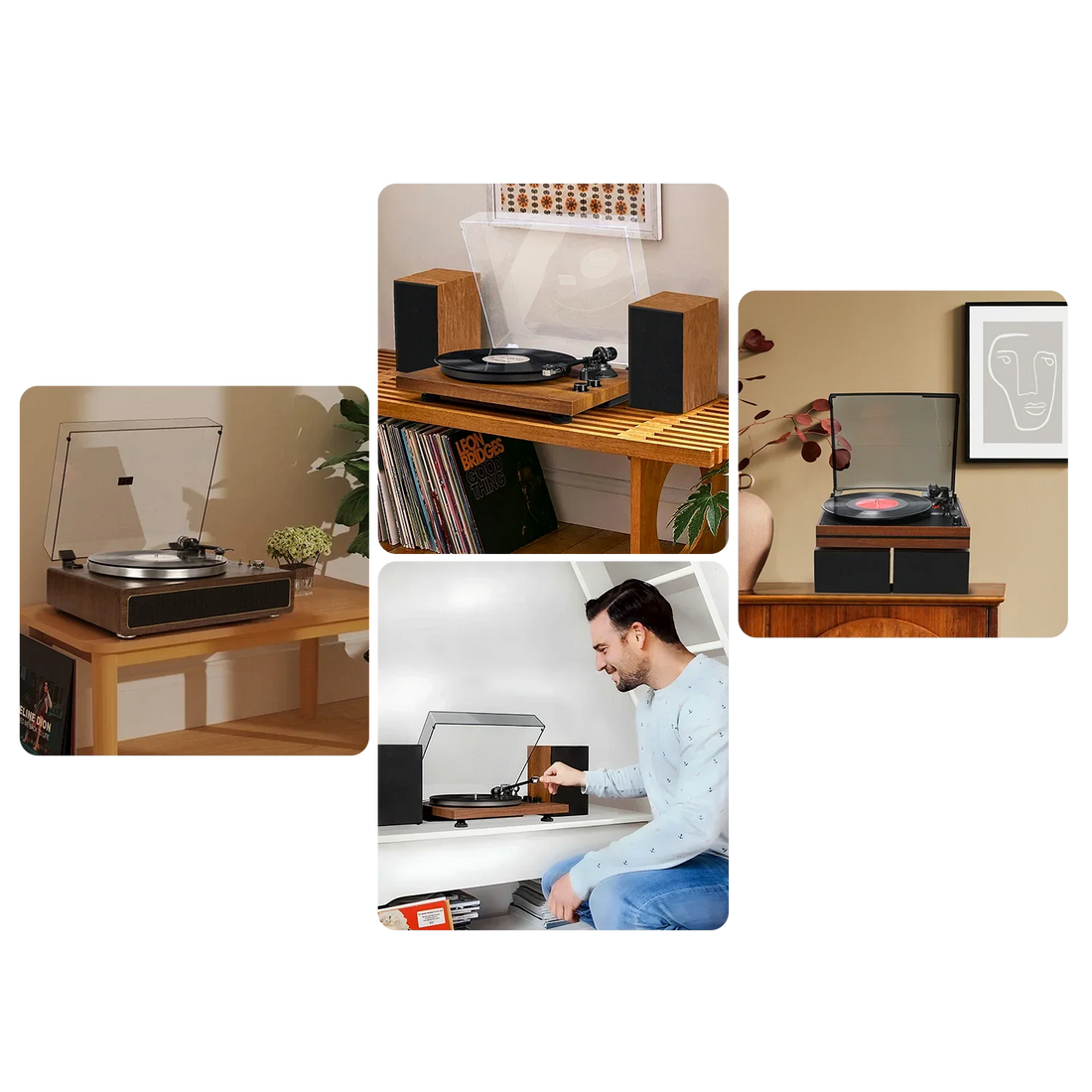 R517 High Fidelity Bluetooth Turntable with Built-in Speakers ...